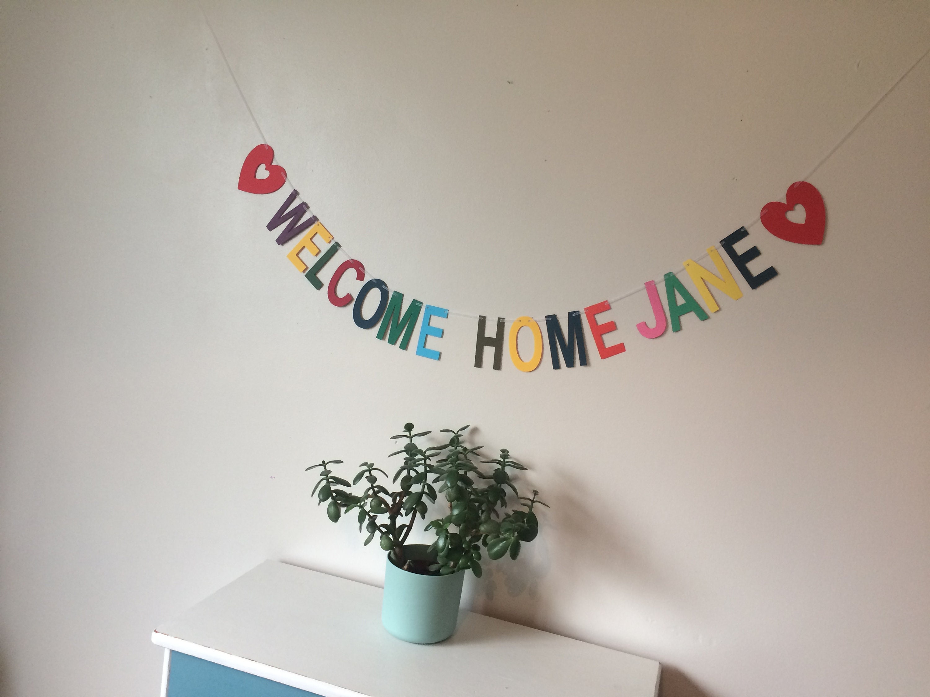 Welcome Home Bunting, More Than One Name, Personalised Party Bunting ...