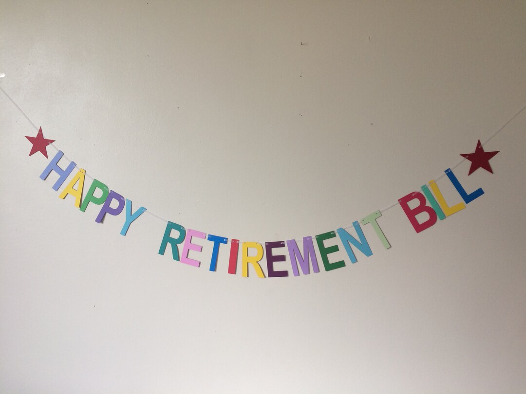 String Your Own Personalised 'HAPPY RETIREMENT' Bunting, Banner, Party ...