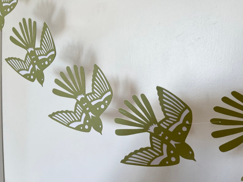 Paper Flying Swallows Paper Garland, Alternative Birthday Decor ...