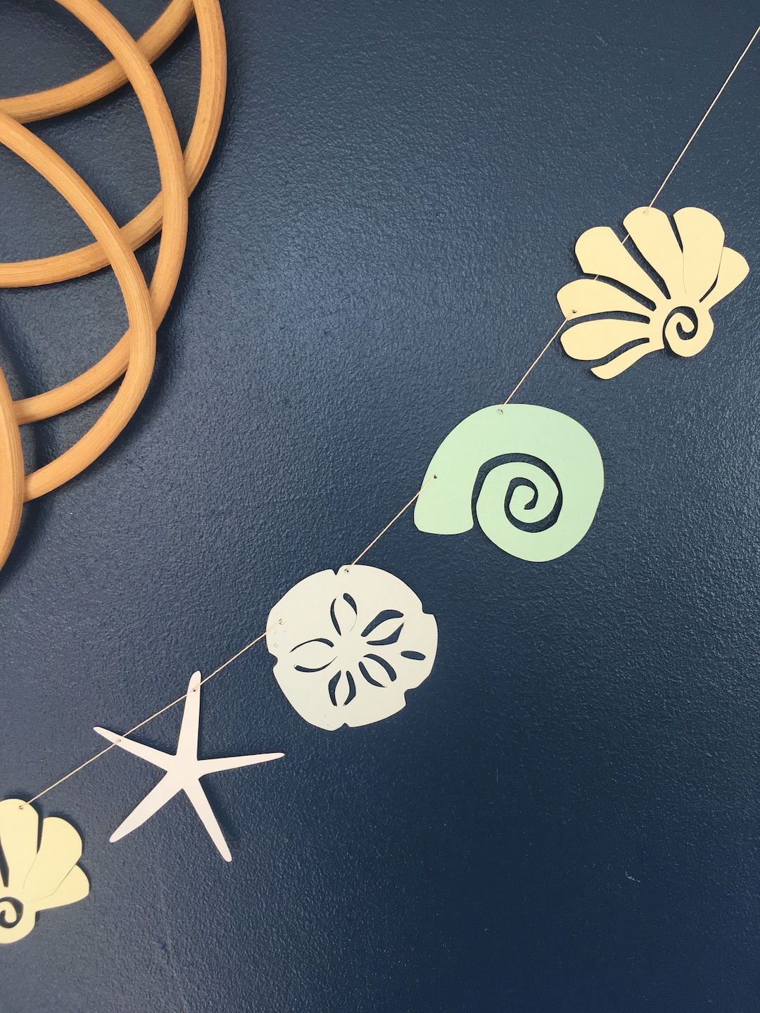 Paper Sea Shell Garland, Sea Shell Bunting, Beach Decor, Coastal ...