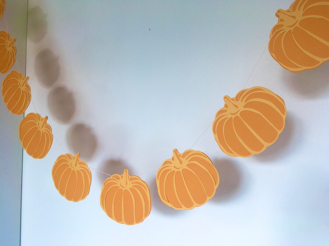 Paper Halloween Pumpkin Bunting, Autumn Garland, Fall Decoration ...
