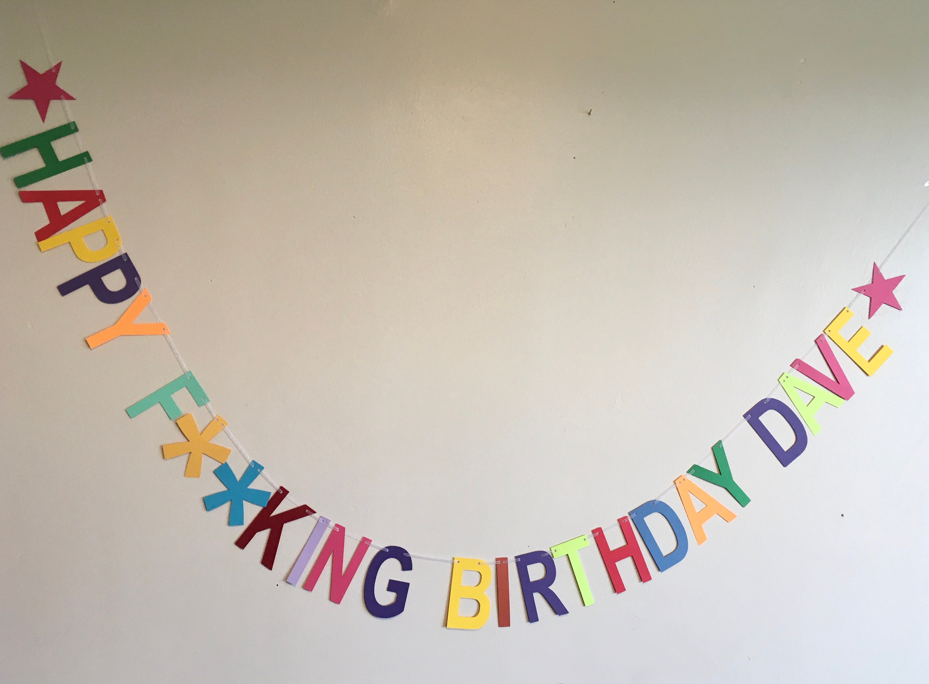 Happy fking birthday personalised party bunting lockdown | Etsy