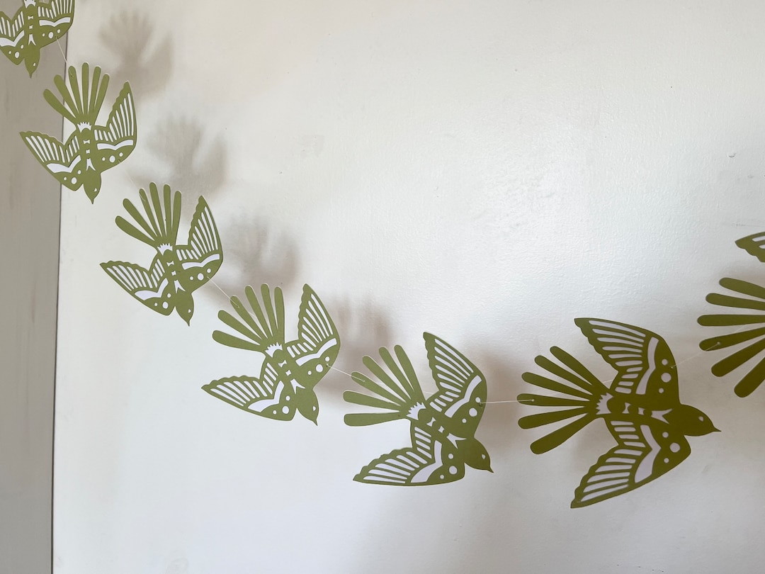 Paper Flying Swallows Paper Garland, Alternative Birthday Decor ...