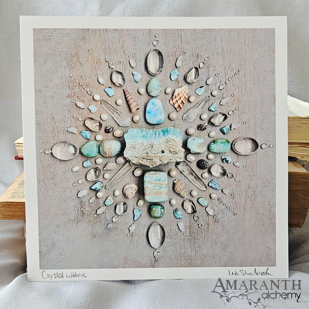 Crystal Grid Art Print Crystal Waters Serenity and Peace - Etsy