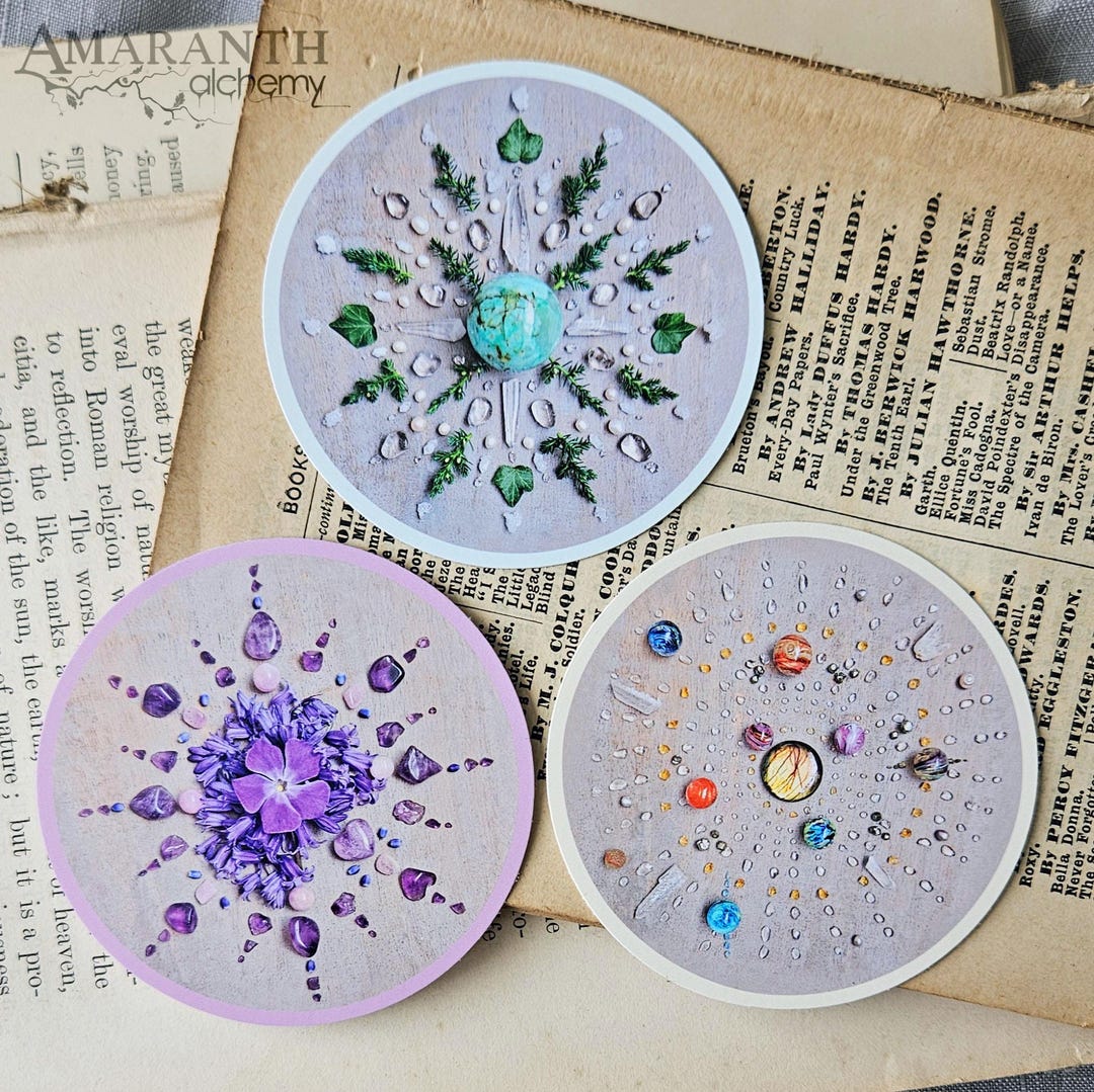 Crystal Grid Stickers - Set of Three Stickers - Ivy Forest, Periwinkle ...