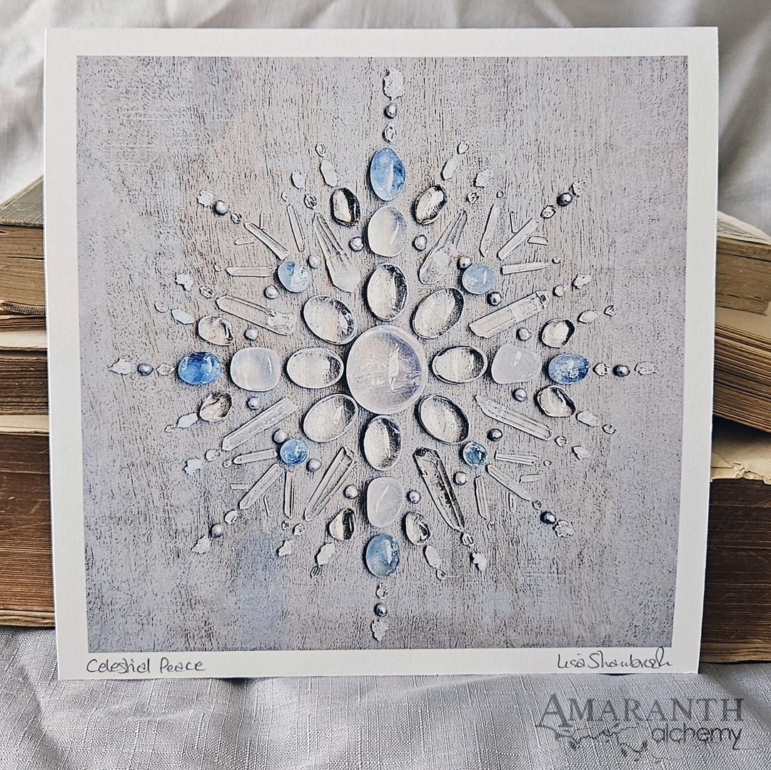 Crystal Grid Art Print Celestial Peace: Find Tranquility a Crystal Grid ...