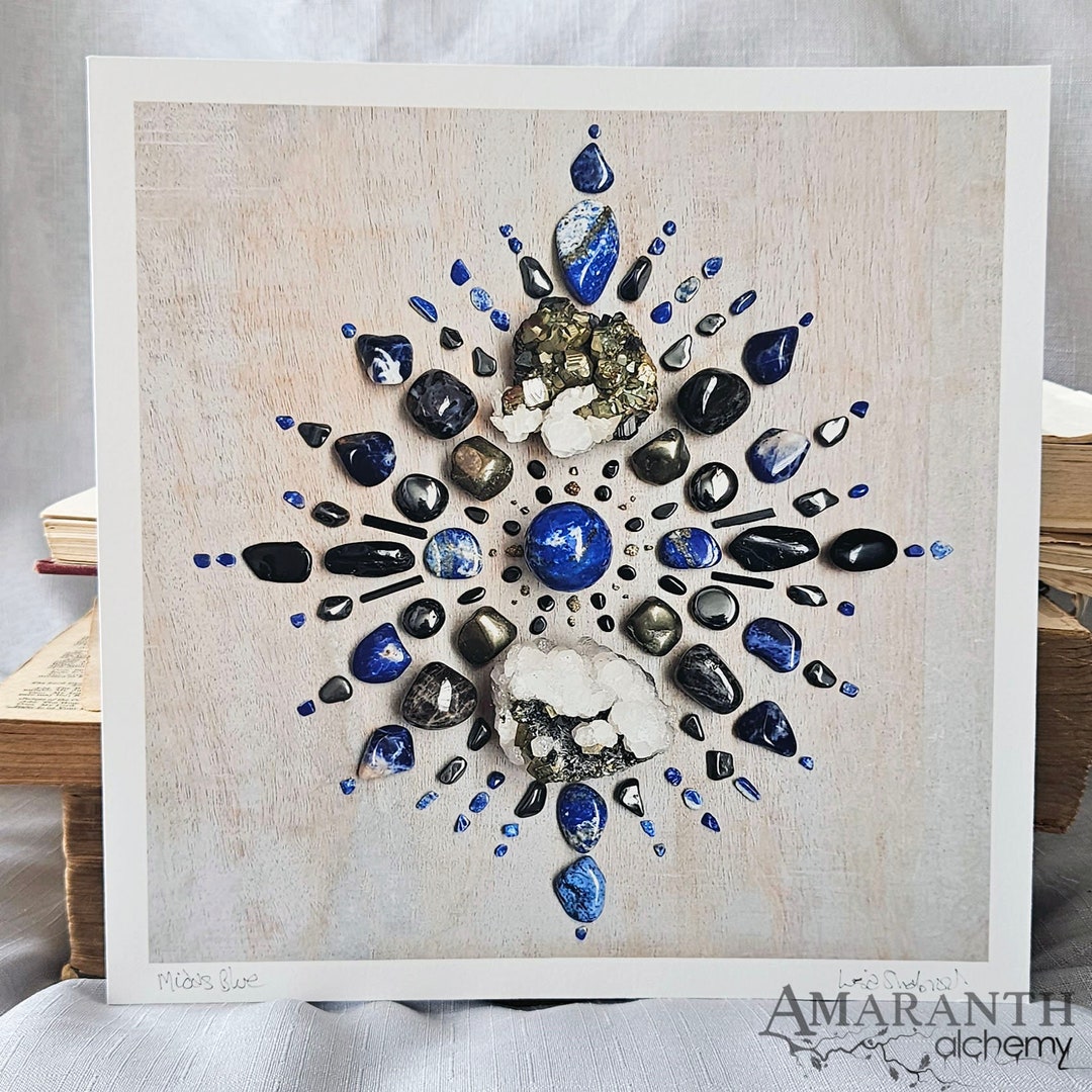 Crystal Grid Art Print Midas Blue Truth and Protection - Etsy