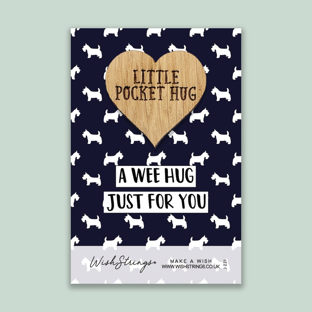A Wee Hug Wooden Pocket Hug Heart Token With Card, Send a Keepsake Hug ...