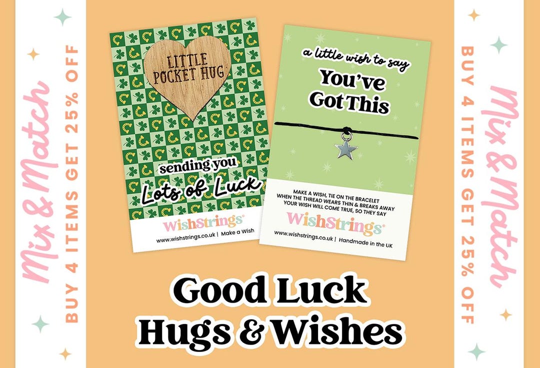Good Luck Keepsakes: 6 Pocket Hugs & 6 Wishstrings Collection - Etsy