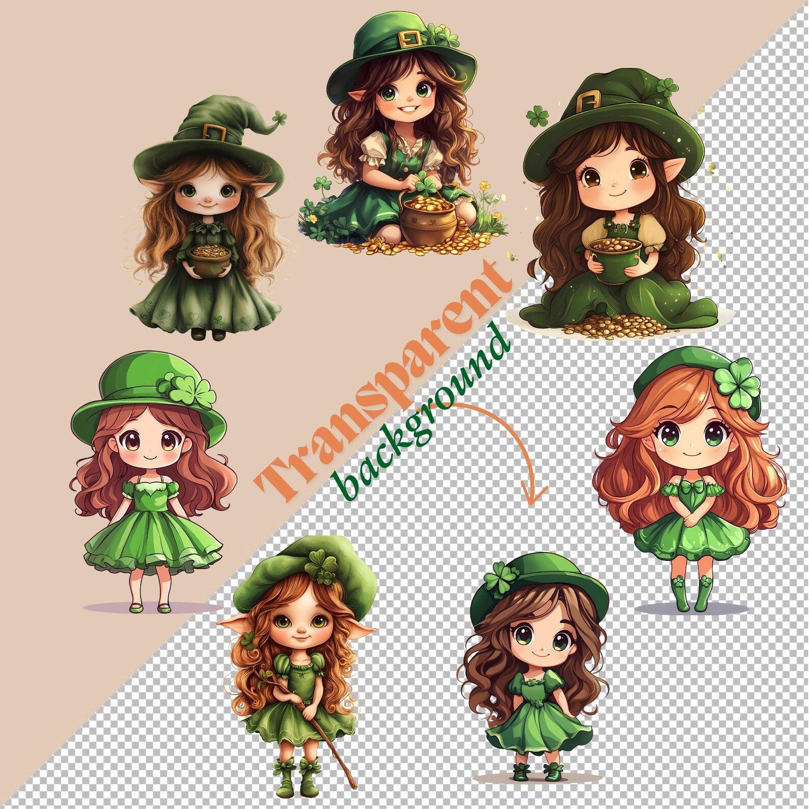 St. Patrick's Day Clipart, Cute Saint Patrick's Day PNG, Leprechaun ...
