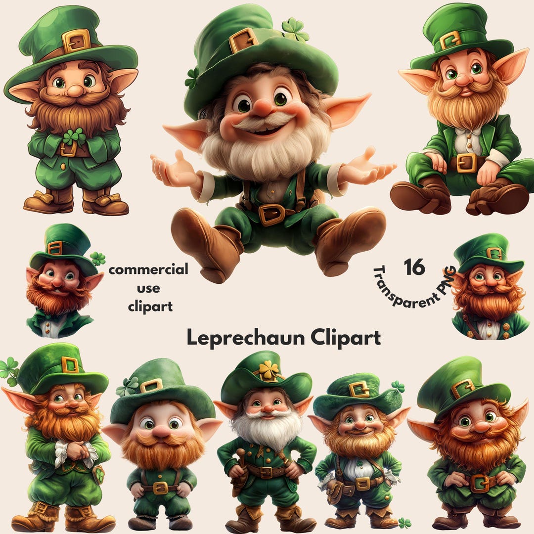 St. Patrick's Day Clipart, Cute Saint Patrick's Day PNG, Leprechaun ...