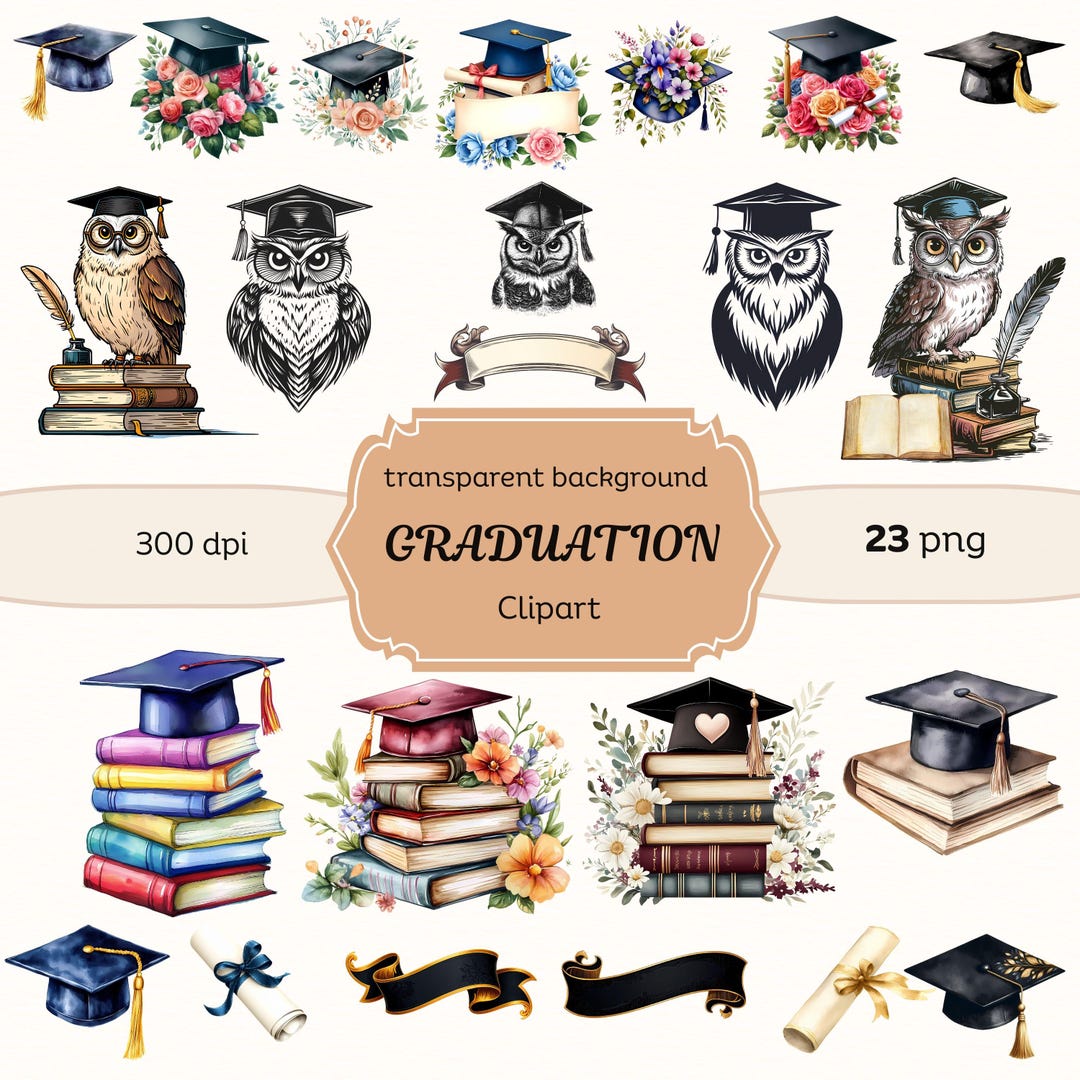 Watercolor Graduation, Cap, Alumni Clipart, Senior Hat, Graduation ...