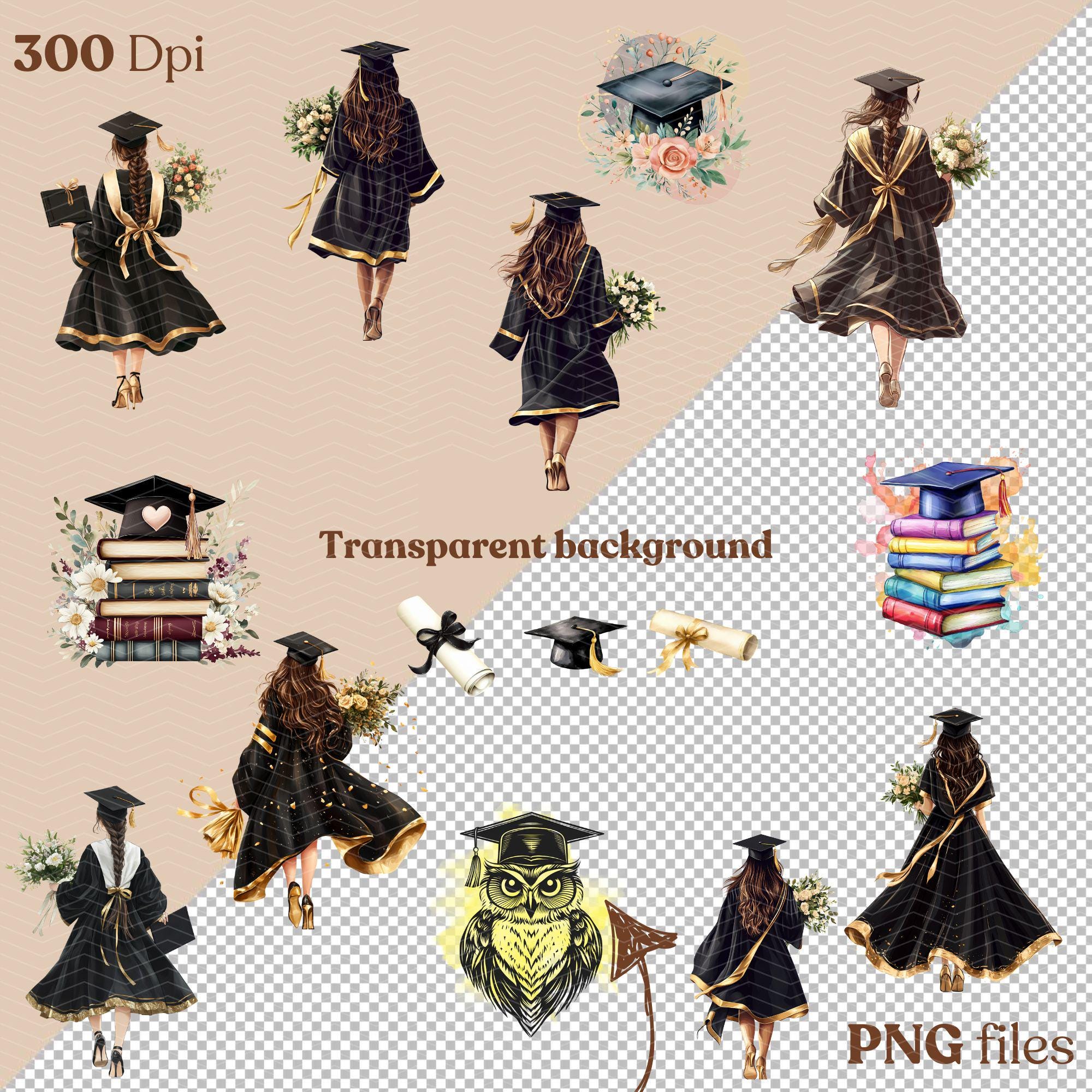 Watercolor Graduation, Cap, Alumni Clipart, Senior Hat, Graduation ...