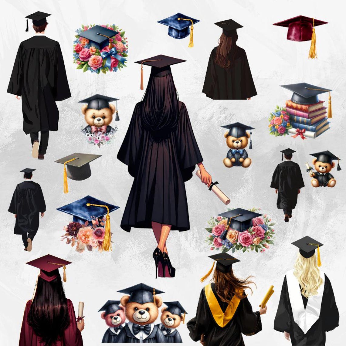 Watercolor Graduation Png, Graduation Cap, Graduation Clipart ...