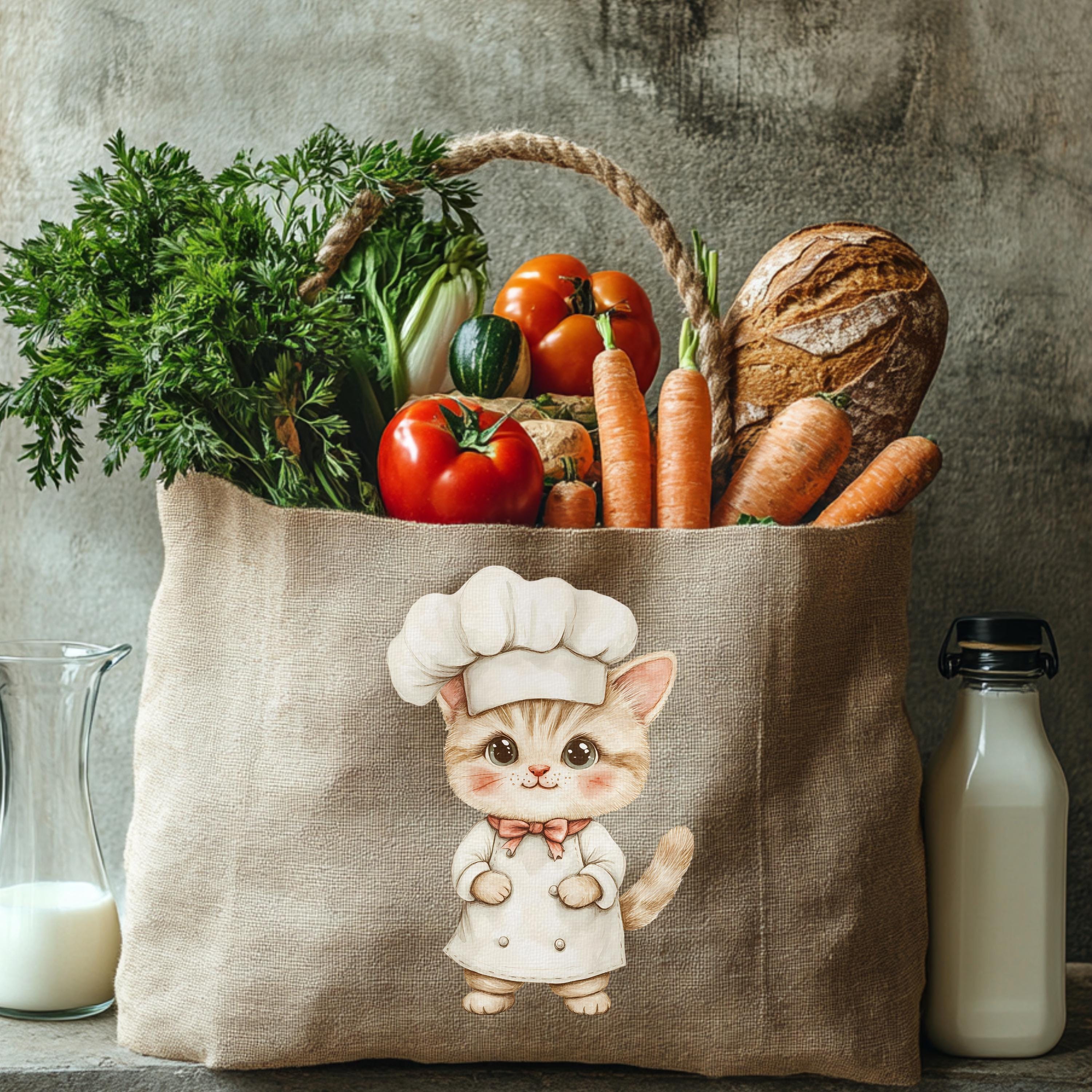 Cut Cat Clipart, Watercolor Cat Chef Design, Animals Pet, Cat Lovers ...