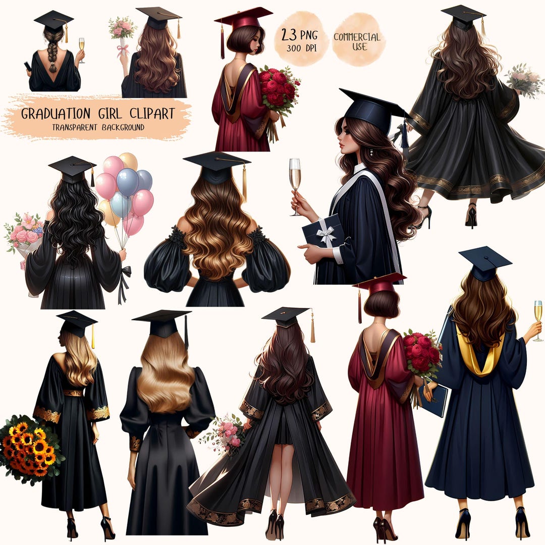 Watercolor Alumni Woman, Graduation Girl, Female Graduate Illustrations ...