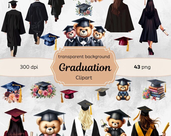 Watercolor Graduation Png, Graduation Cap, Graduation Clipart ...