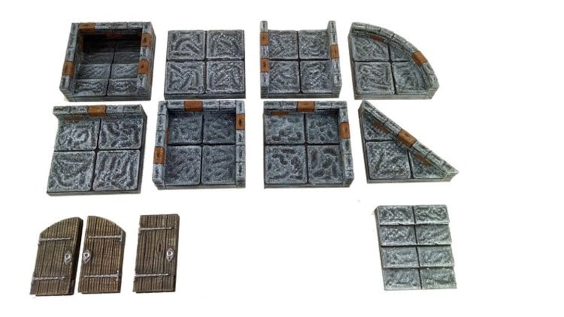 Magnetic Dungeon Tiles / 62 Piece Set / D&D / Pathfinder / Roleplaying ...
