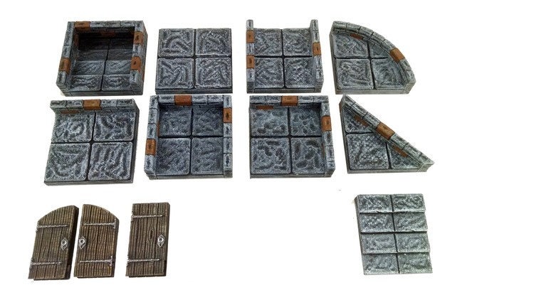 Magnetic Dungeon Tiles / 62 Piece Set / D&D / Pathfinder / Roleplaying ...