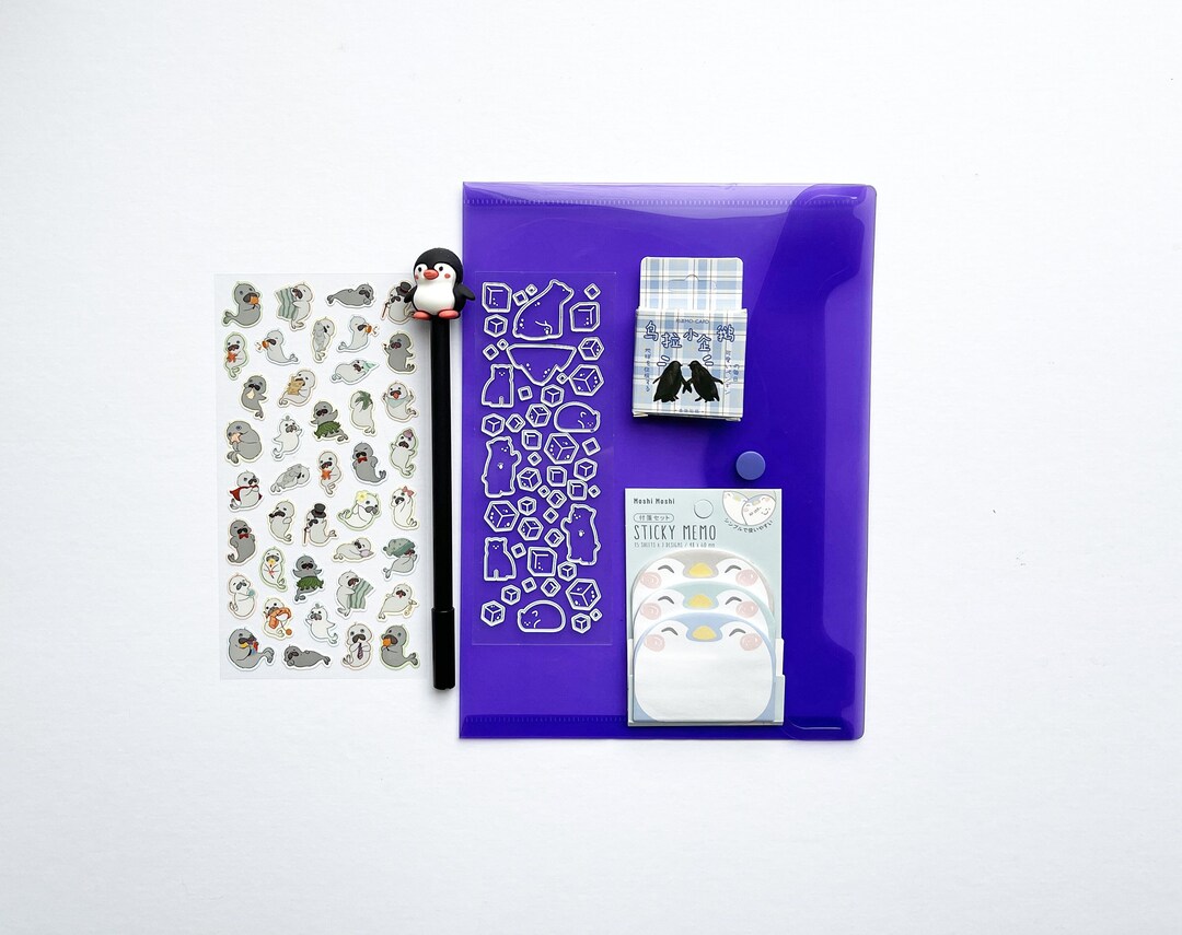 Penguin Stationery Set 5 Piece Set Kawaii Cute Animal Pen Ruler ...
