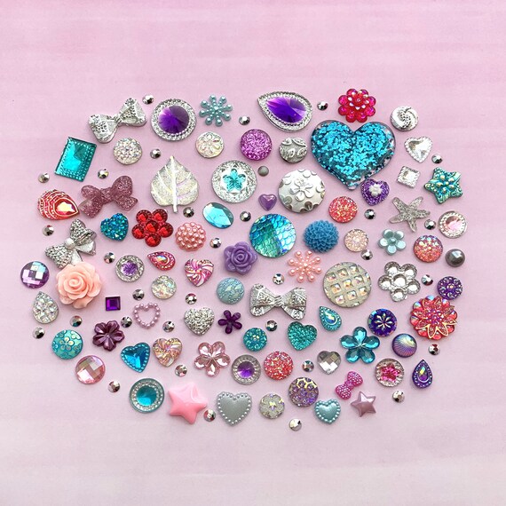 Pink Flatbacks Flat Back Embellishment Set Coloured Set | Etsy