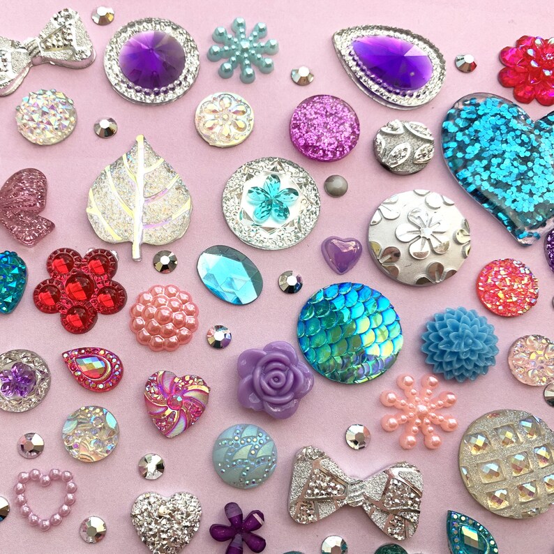 Pink Flatbacks Flat Back Embellishment Set Coloured Set - Etsy