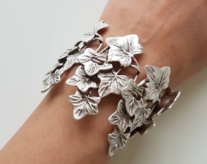 Poison Ivy Bracelet/ Ivy Leaf Bracelet/ Silver Ivy Jewelry/ - Etsy