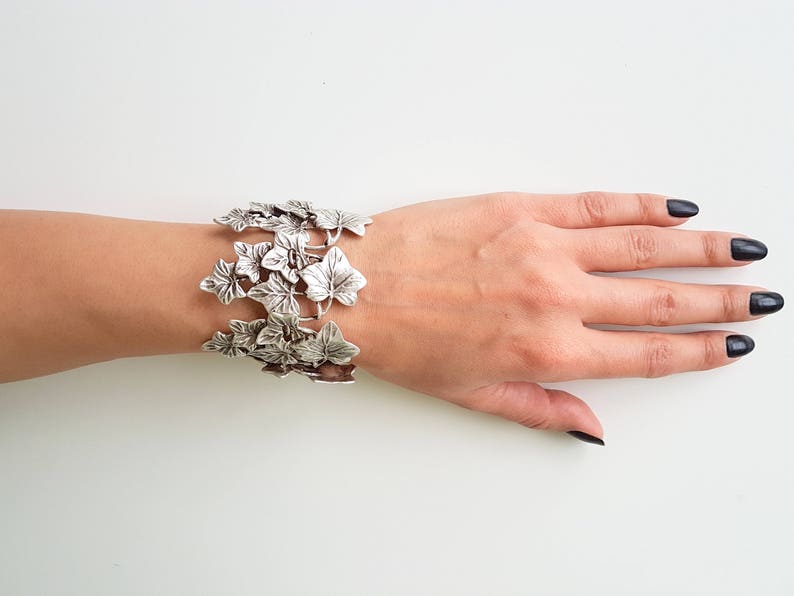 Poison Ivy Bracelet/ Ivy Leaf Bracelet/ Silver Ivy Jewelry/ Turkish ...