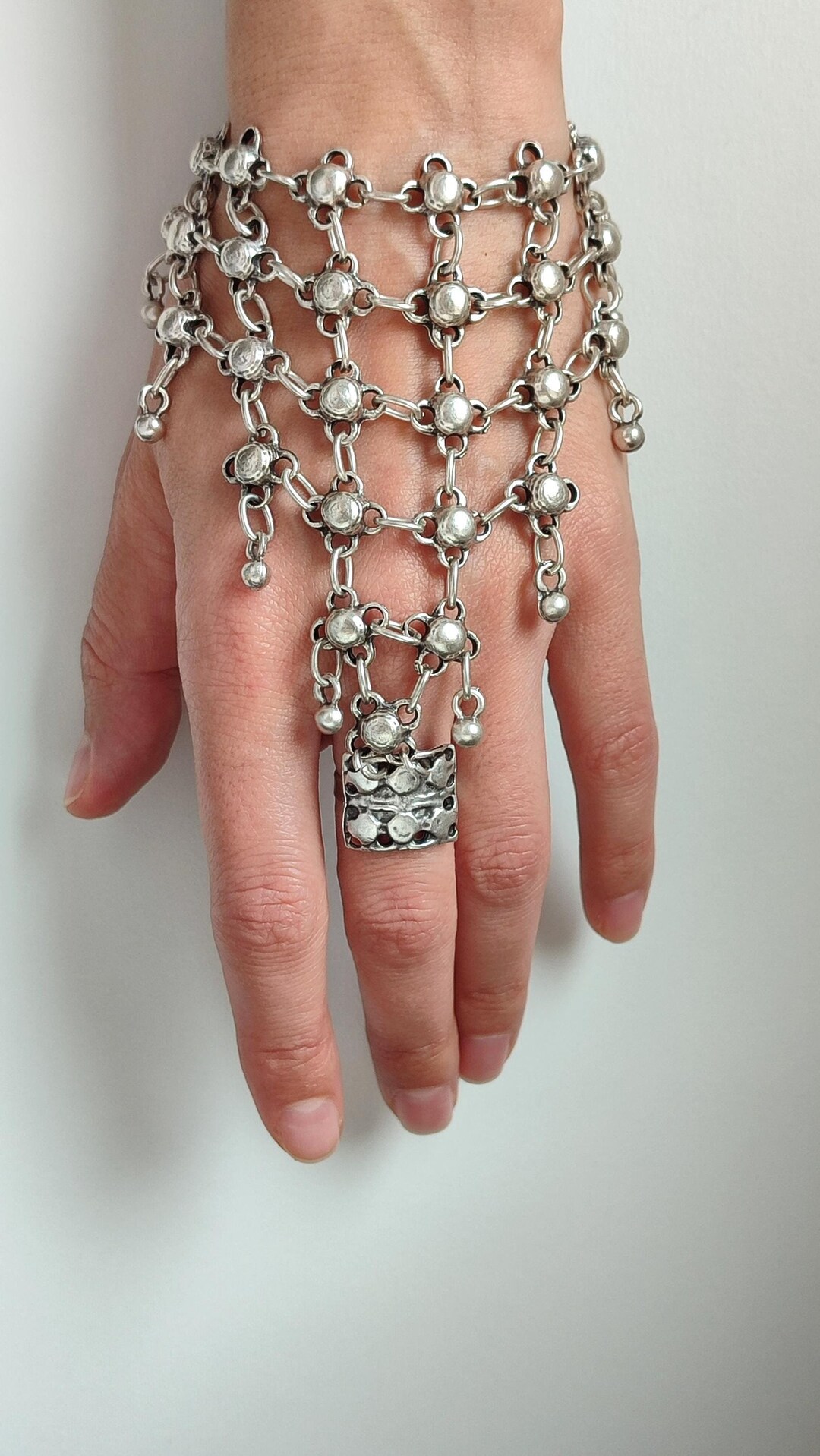 Turkish Hand Chain Ottoman Slave Bracelet Antique Middle Eastern ...