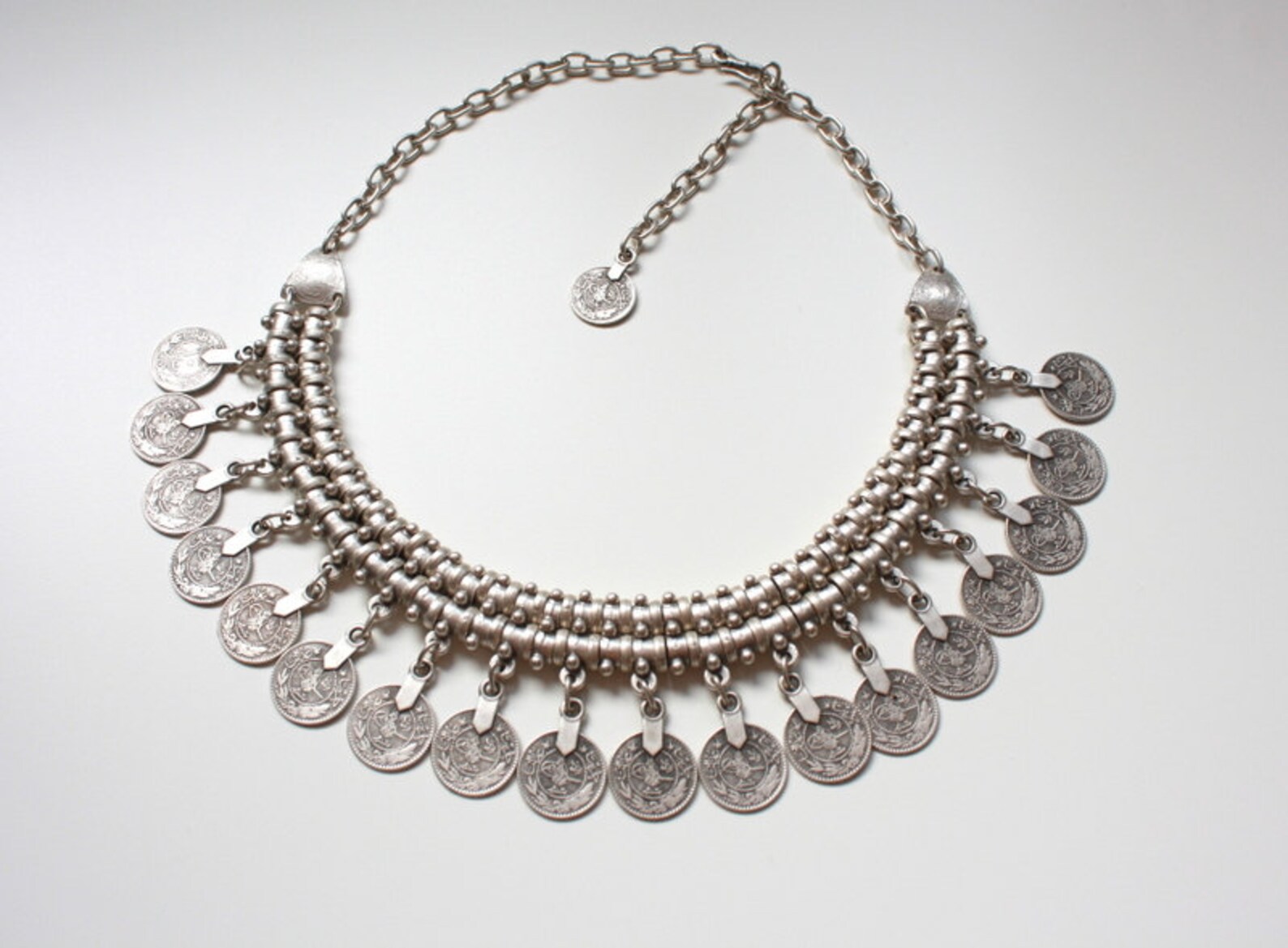 Zilveren Munt ketting statement ketting Ottomaanse ketting - Etsy Nederland