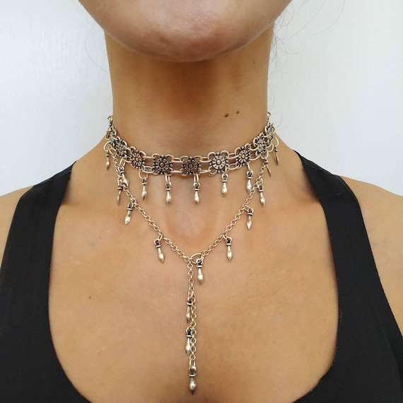 Silver plated choker store