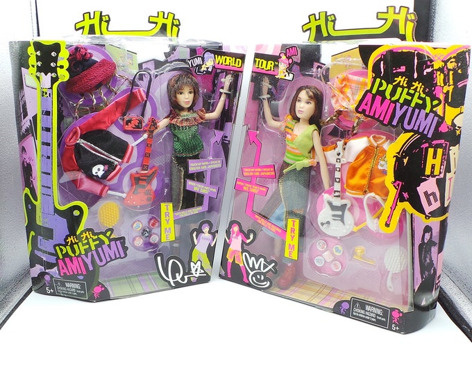 2 Hi Hi PUFFY AMI YUMI Singing Dolls World Tour Cartoon Network Mattel ...