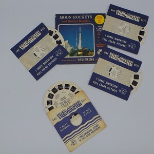Red View-master Stereoscope With 4 Reels Moon Rockets, Vanguard Launch ...