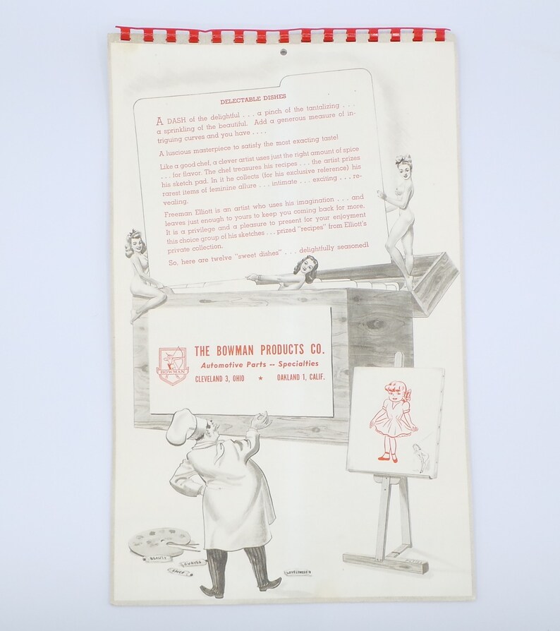 Vintage ELLIOTT Artist's Sketch Pad PINUP Promo 1950 | Etsy