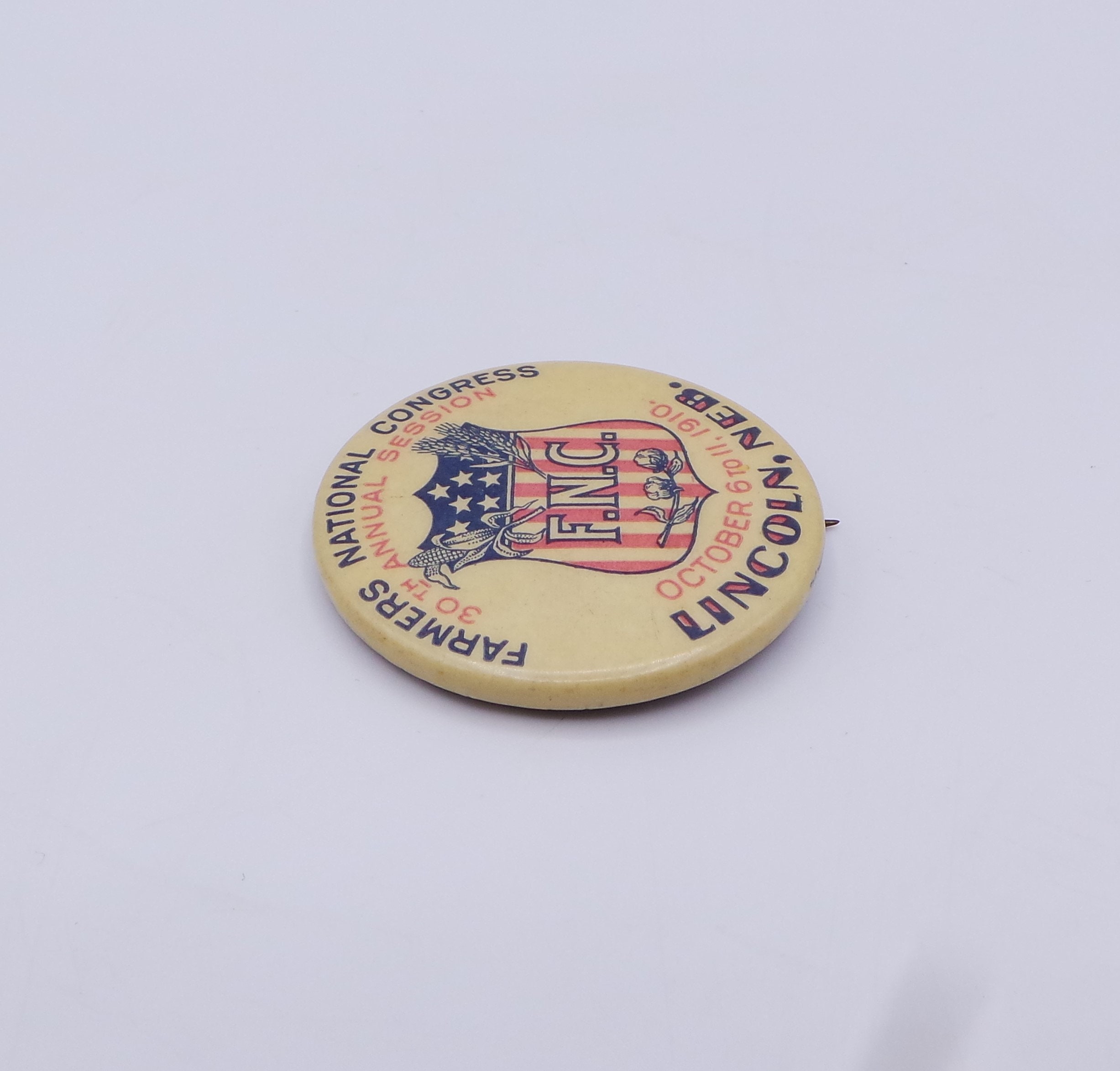 Celluloid 1910 Farmers National Congress Pinback Button Union Ne ...