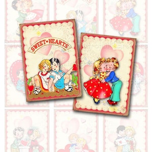 Printable School Valentines Cards of Children, Instant Download Digital ...