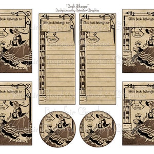 Printable Bookplate Set, Instant Download Vintage Inspired Bookplates ...