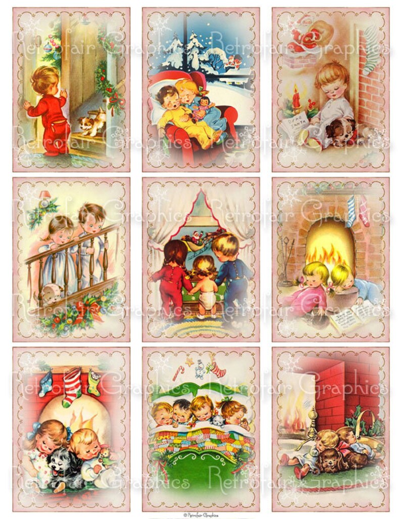 The Night Before Christmas Digital Collage Sheet, Printable Page of ...