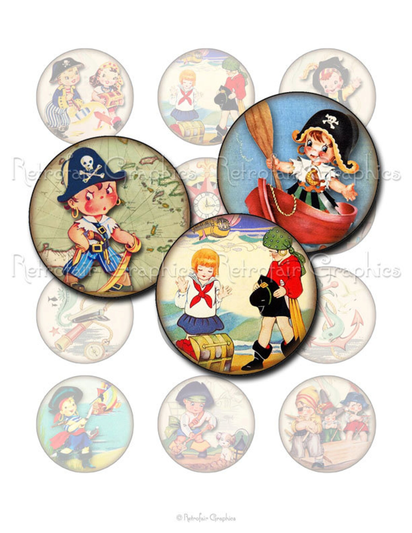 Printable Pirate Labels, Digital Collage Sheet of Pirates Images ...
