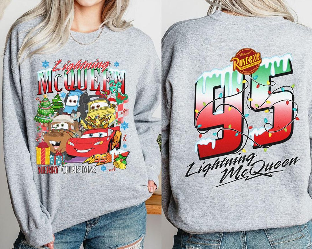 Vintage Pixar Cars Lightning Mcqueen Christmas Shirt, Lightning Mcqueen ...