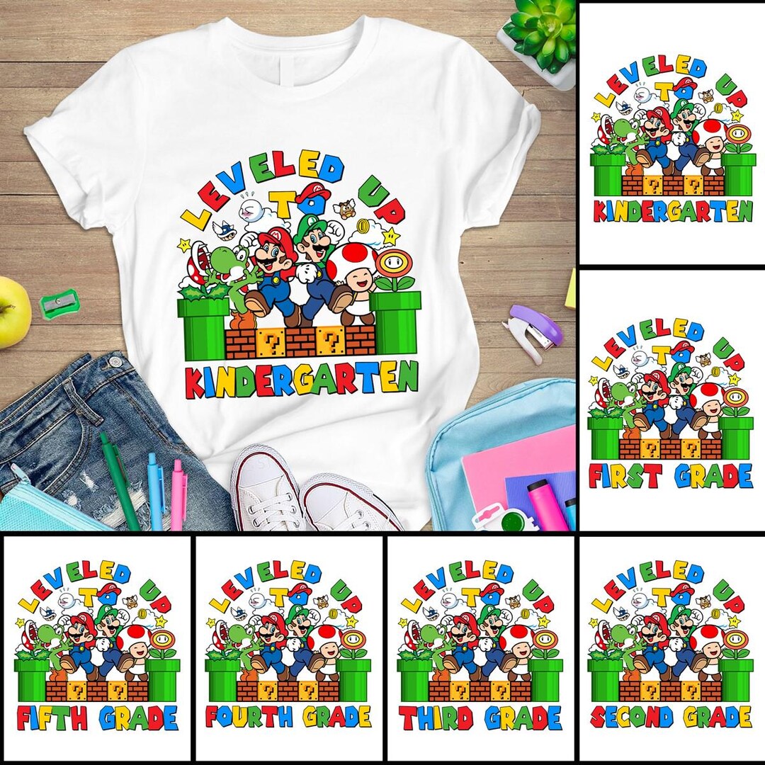 Super Mario Back to School Shirt, Mario Kindergarten Shirt, Princess ...