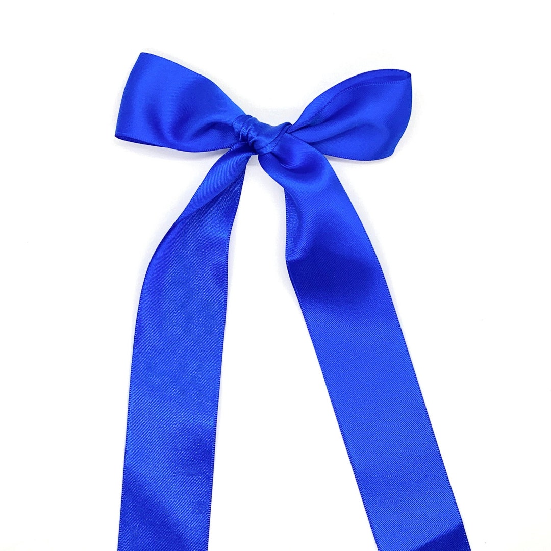 Satin Hair Bow: Royal Blue - Etsy
