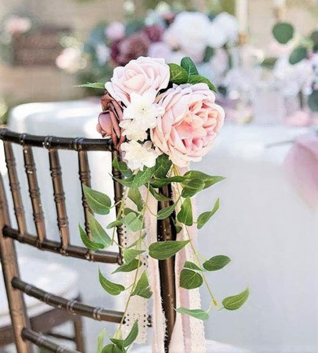 Ivory/blush Pink Wedding Chair Flower, Blush Wedding Aisle Flower ...