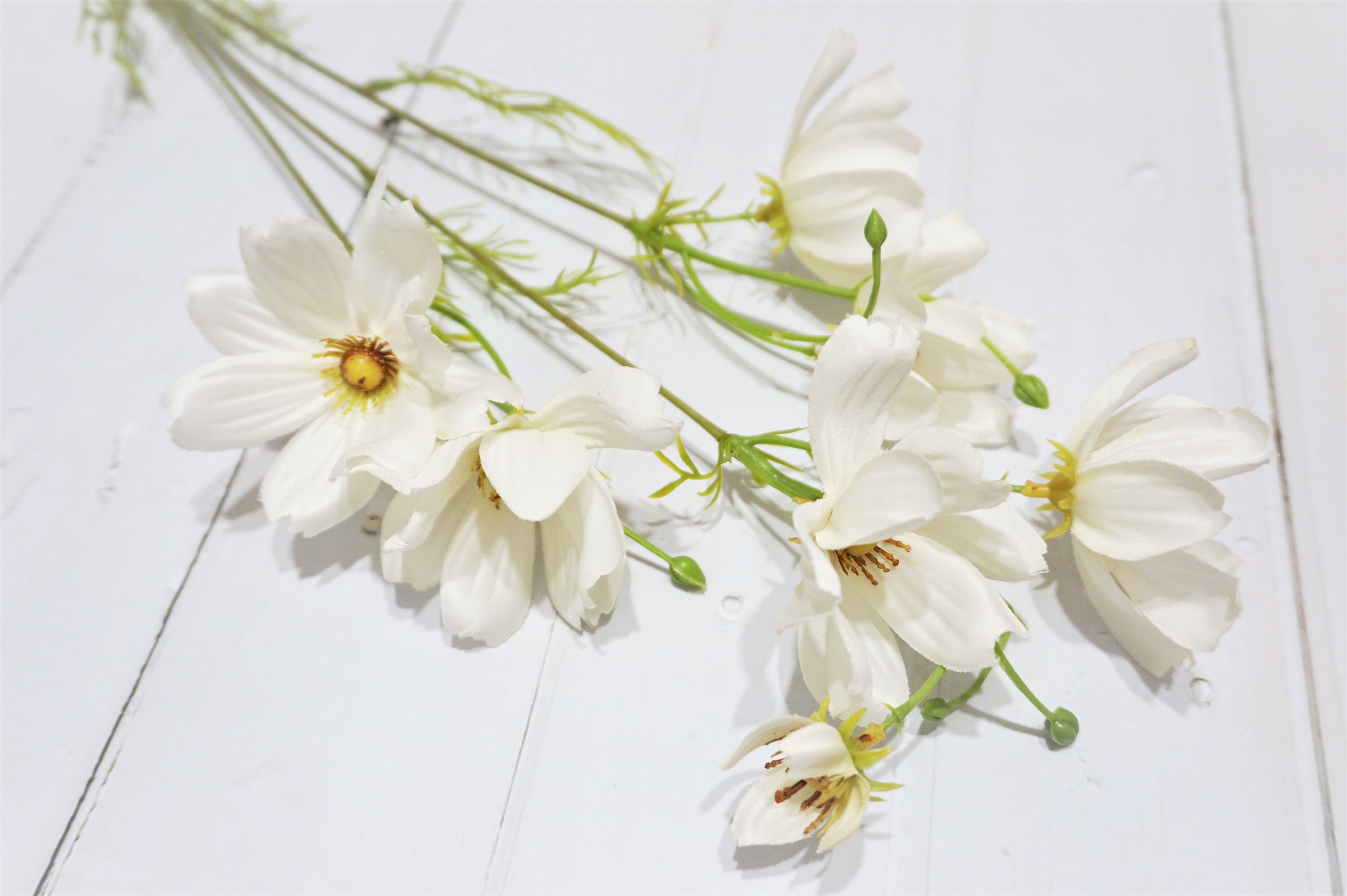 Artificial White Cosmos Silk Flowers Faux Bouquet Flowers - Etsy