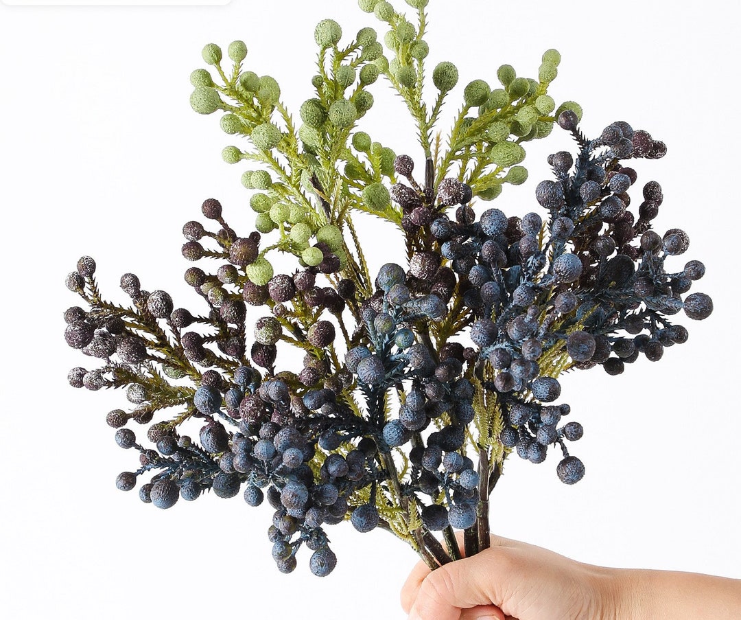 3 Stems Faux Juniper Berry Farmhouse Decor Juniper Spray - Etsy