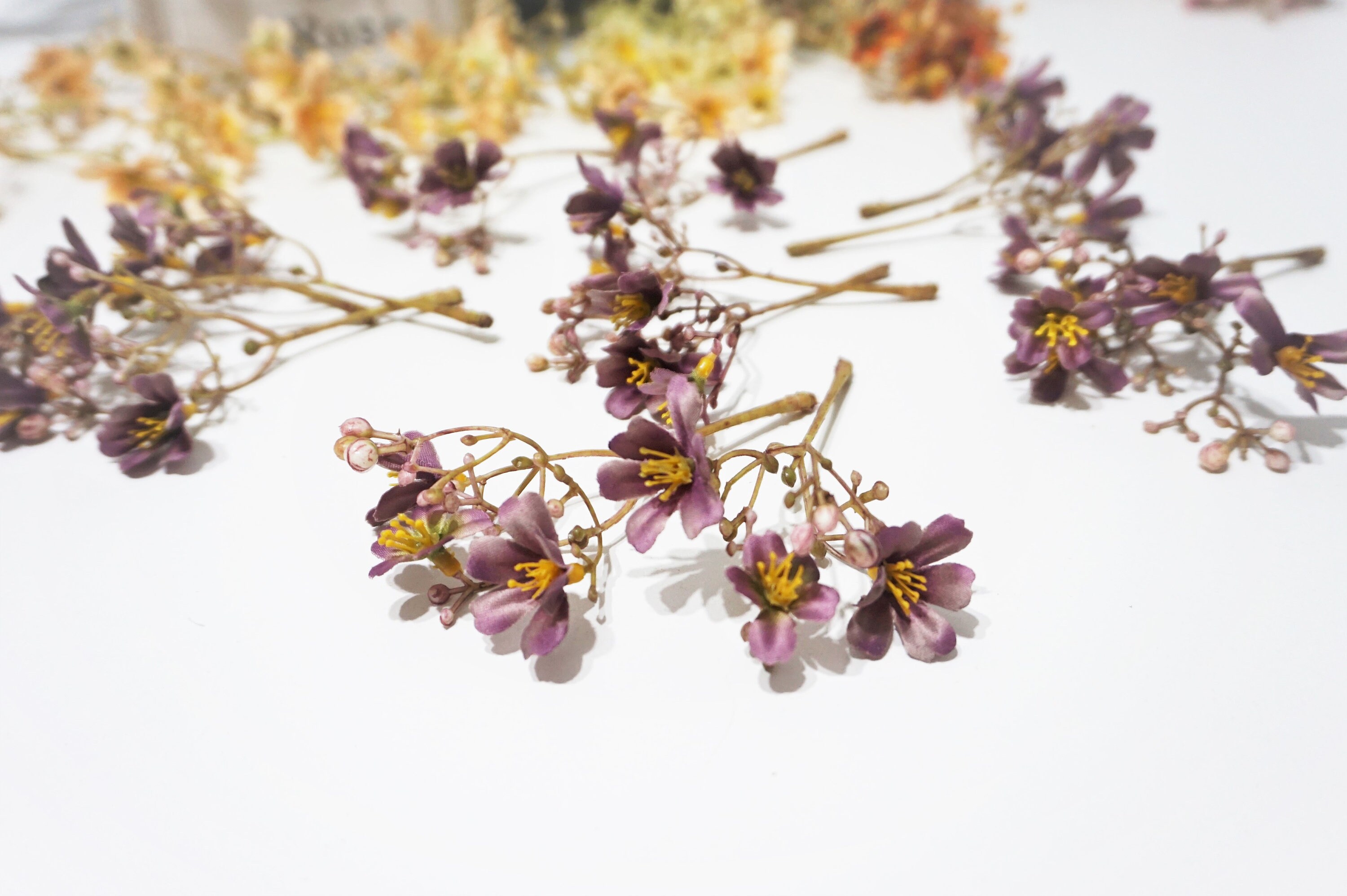 25 Stems Artificial Flowers, 8 Colors, Cupcake Decor, Cake Topper ...