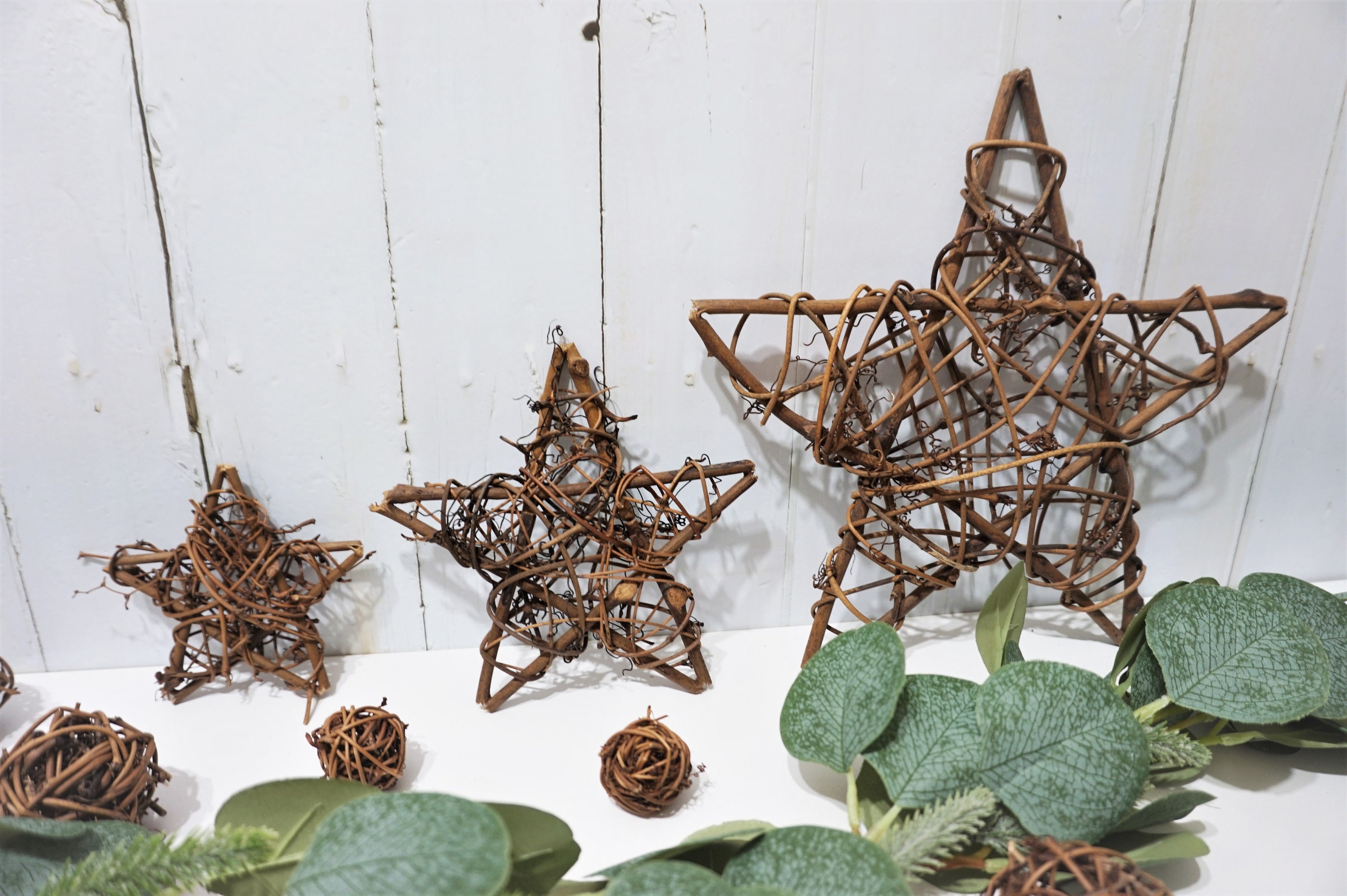 Set of 3 Rattan Star Rustic Hanging Decor Rustic Wedding | Etsy