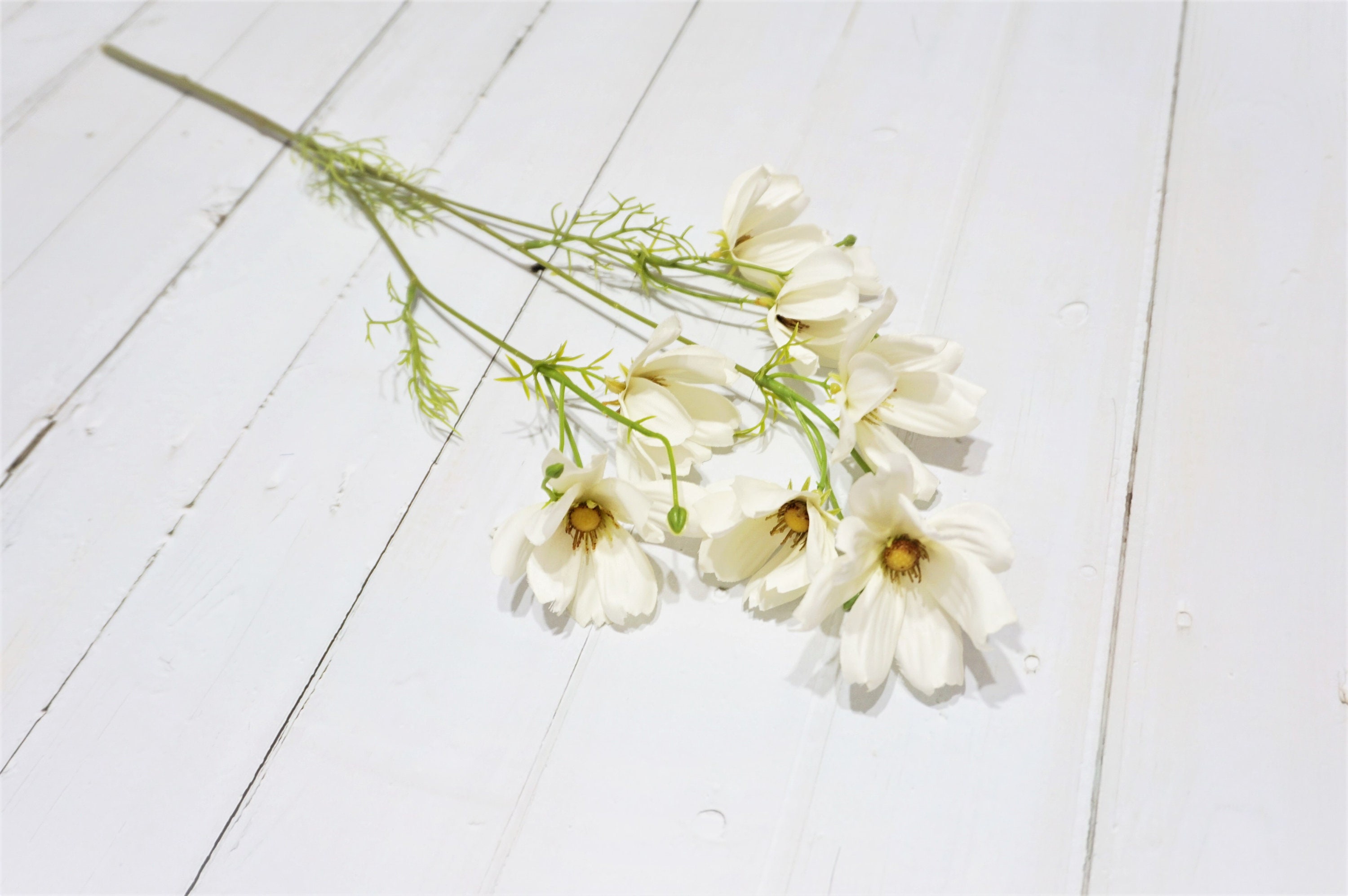 Artificial White Cosmos, Silk Flowers, Faux Bouquet Flowers, Wedding ...
