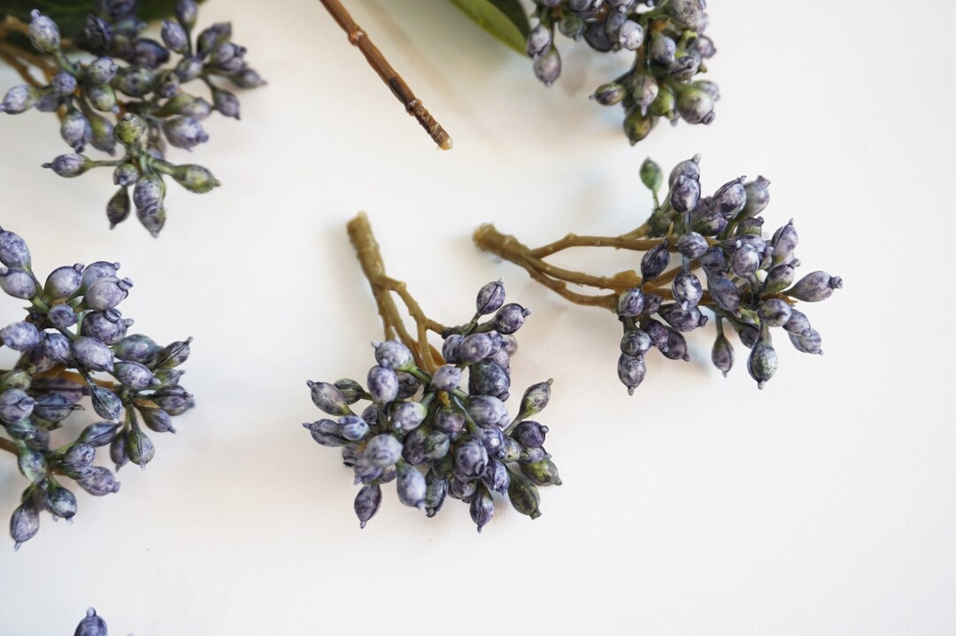 8 Branches Artificial Blue Berry, Floral Crown Filler, Wreath Filler ...