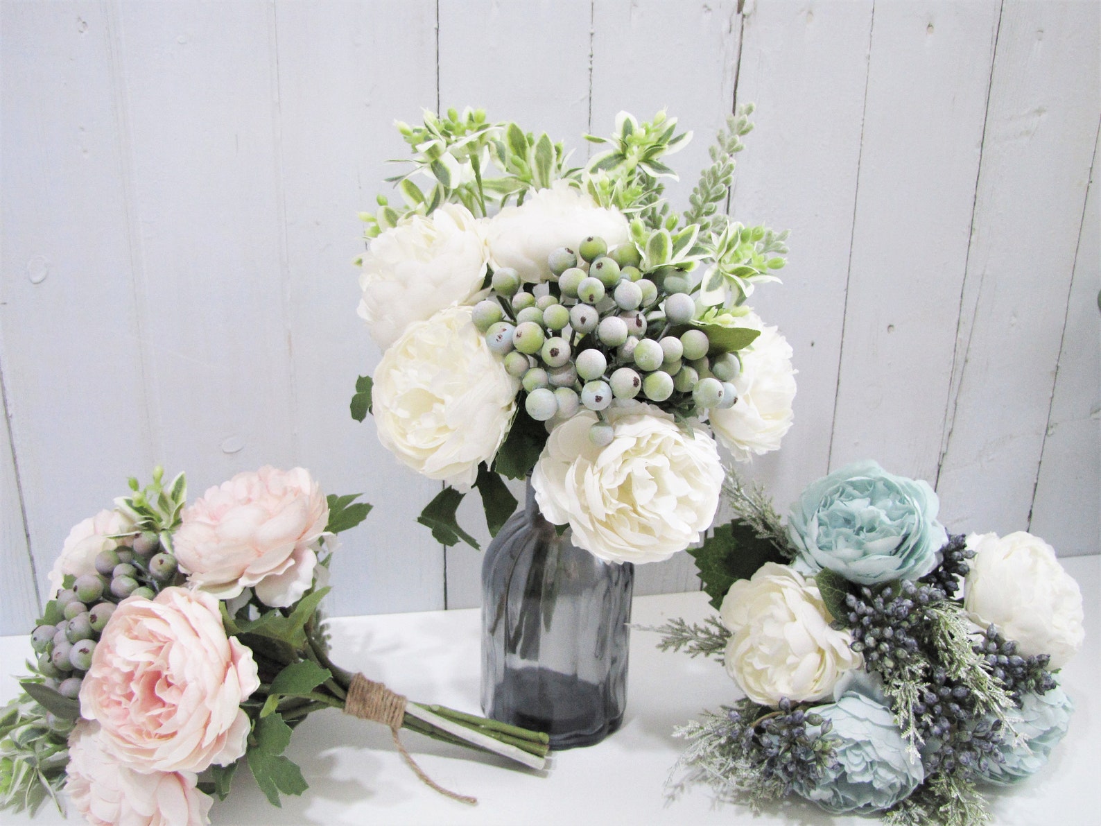 Off White Floral Bouquet Wedding Bouquet White Table Flower | Etsy